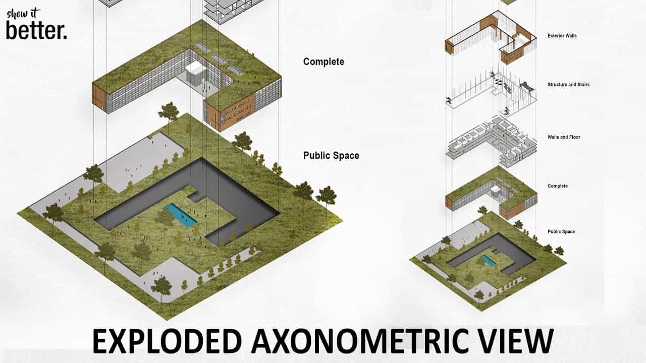 How To Exploded Axonometric View In Photoshop Show It Better 3ds