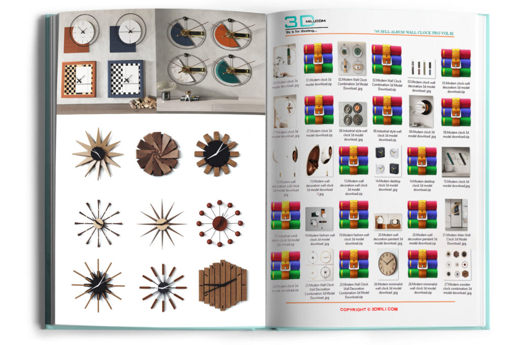 745.Sell Album Wall Clock PRO Vol 01 - 3ds Max Store 2025 | Sell Model ...