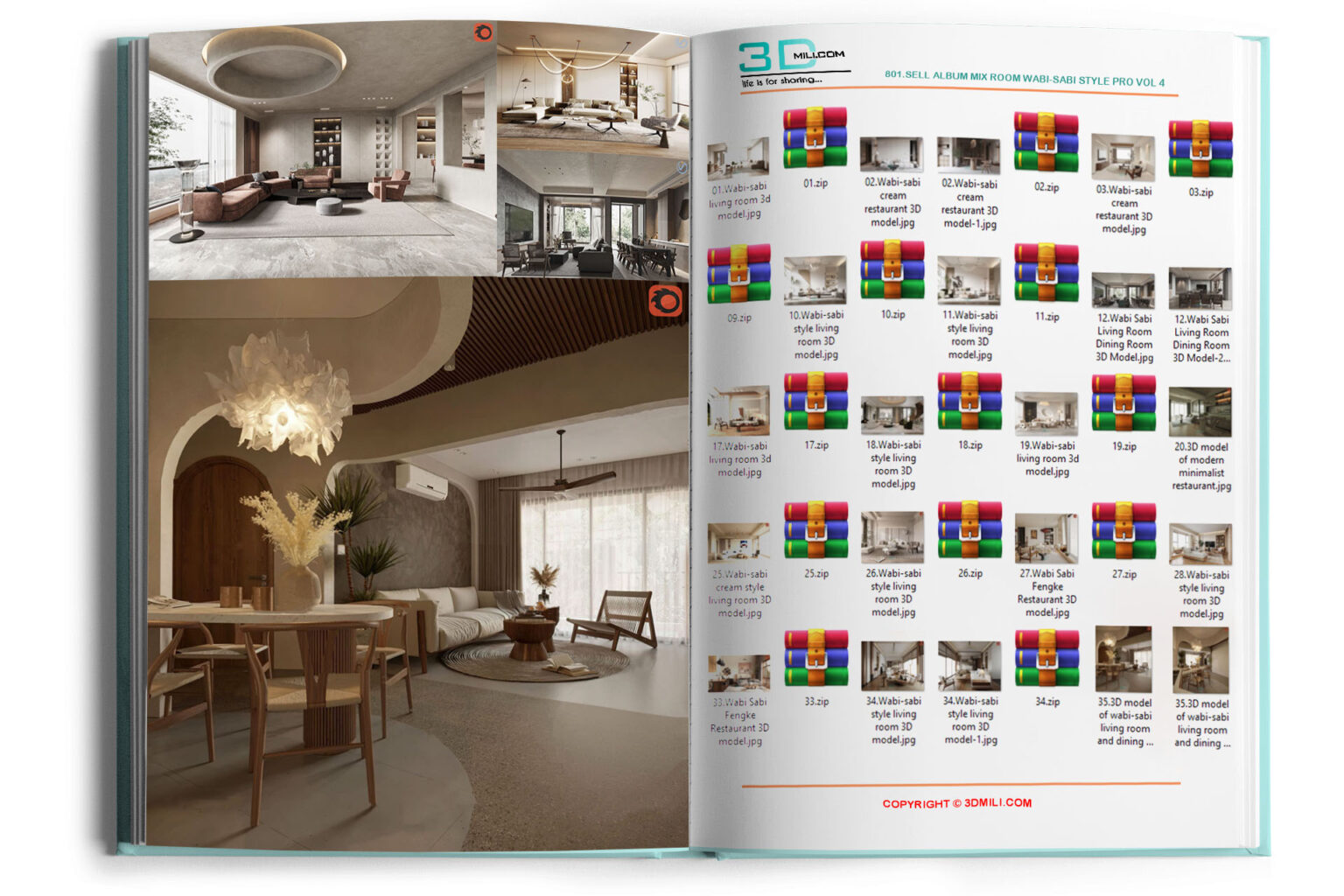 801.Sell Album Living Room Wabi-Sabi Style PRO Vol 2 - 3ds Max Store ...