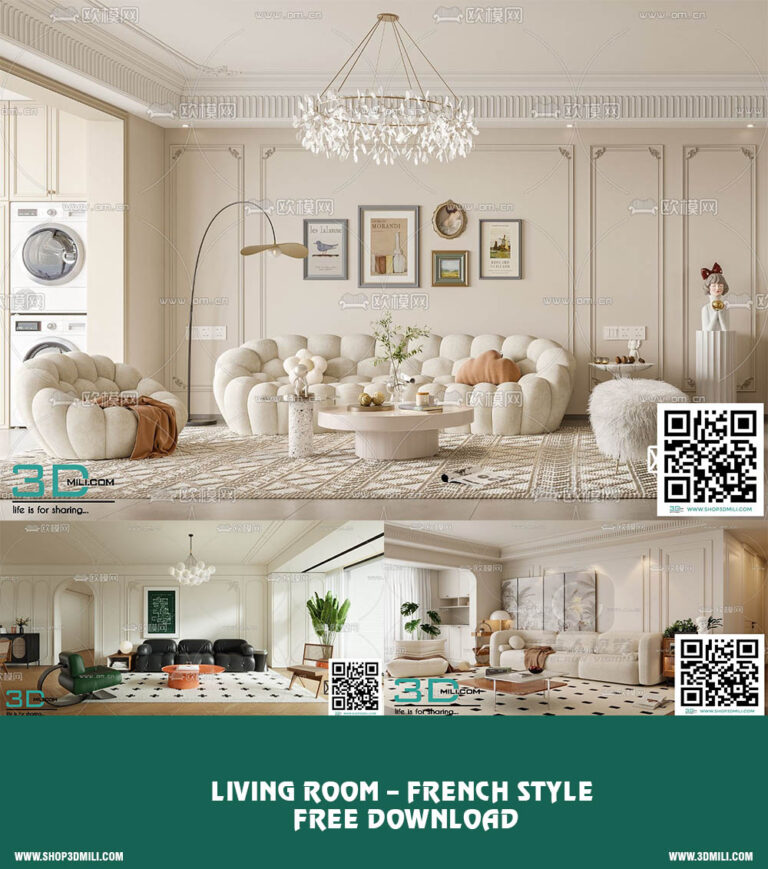 Living Room – French Style FREE DOWNLOAD - 3ds Max Store 2025 | Sell ...