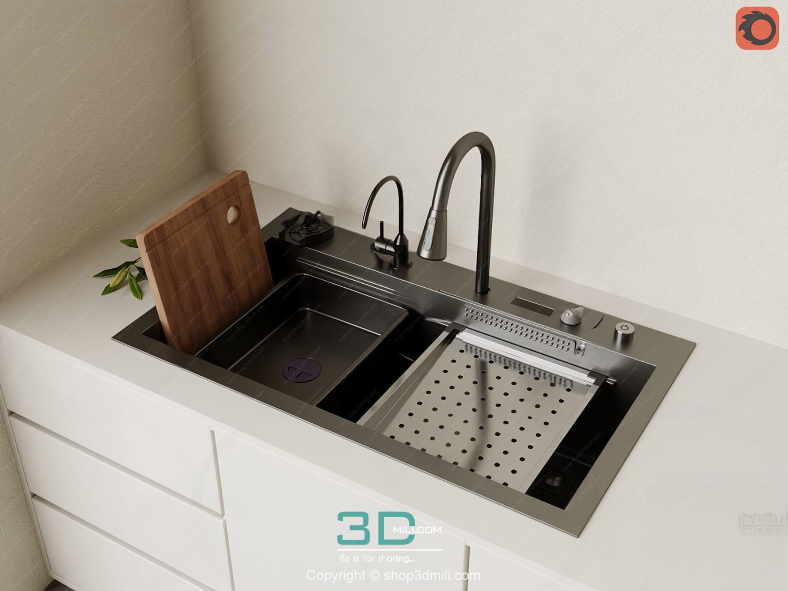 Sink washing basin 3d model Free Download - 3ds Max Store 2027 | Sell ...