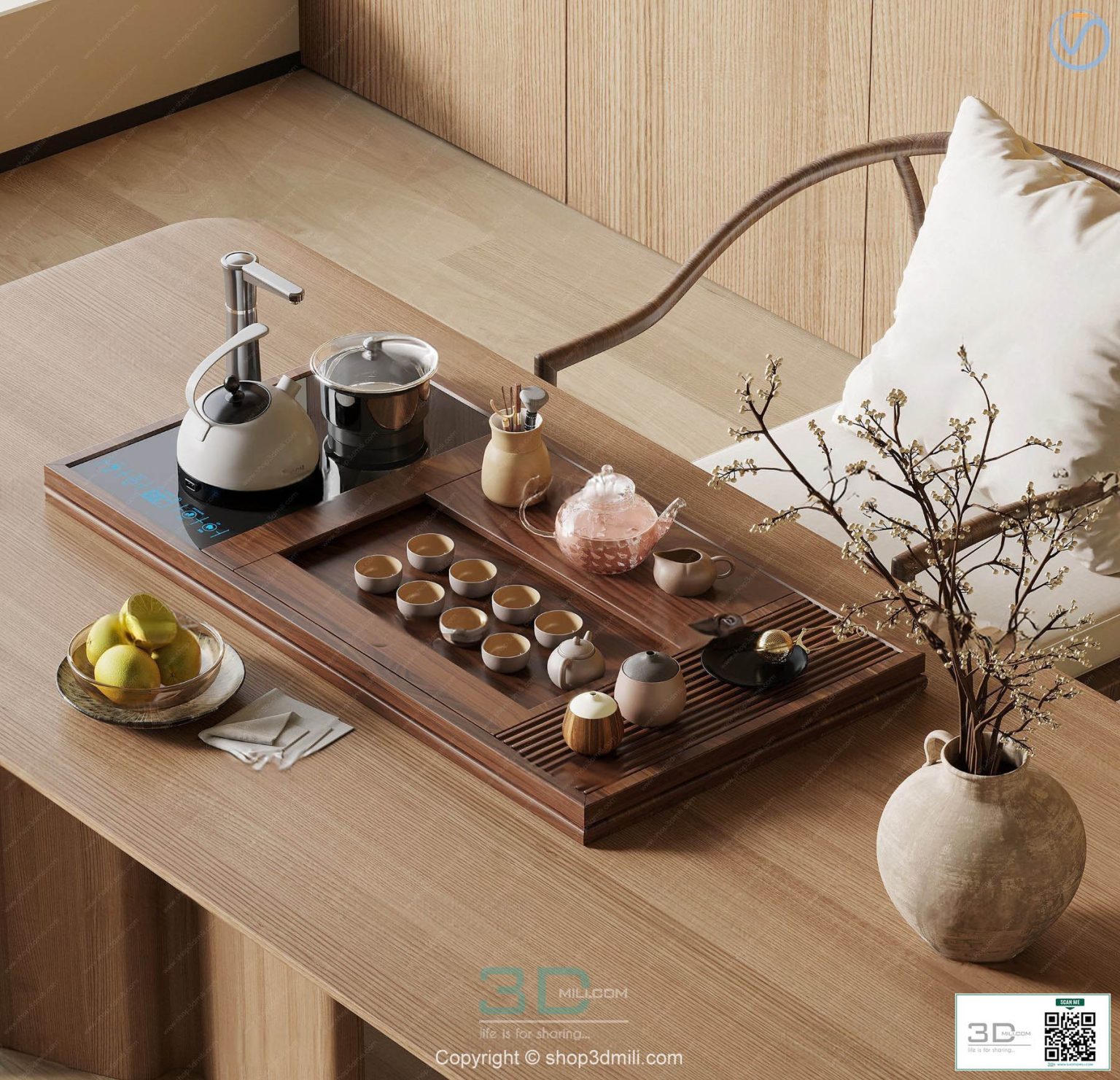 Tea set teacup teapot 3D model - 3ds Max Store 2025 | Sell Model 3ds ...