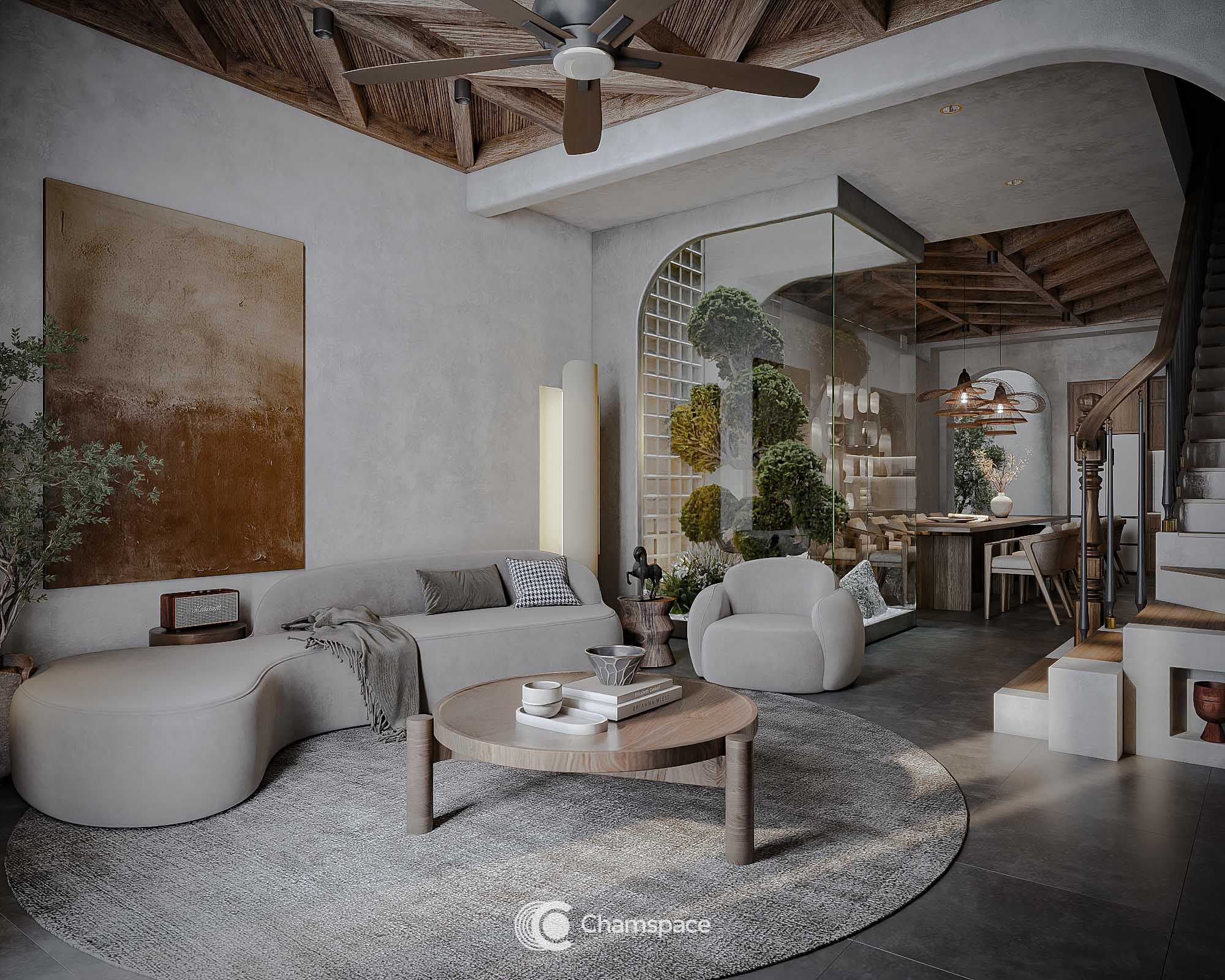 Living Room – Kitchen Interior Model Download by Phong Nguyen - 3ds Max ...